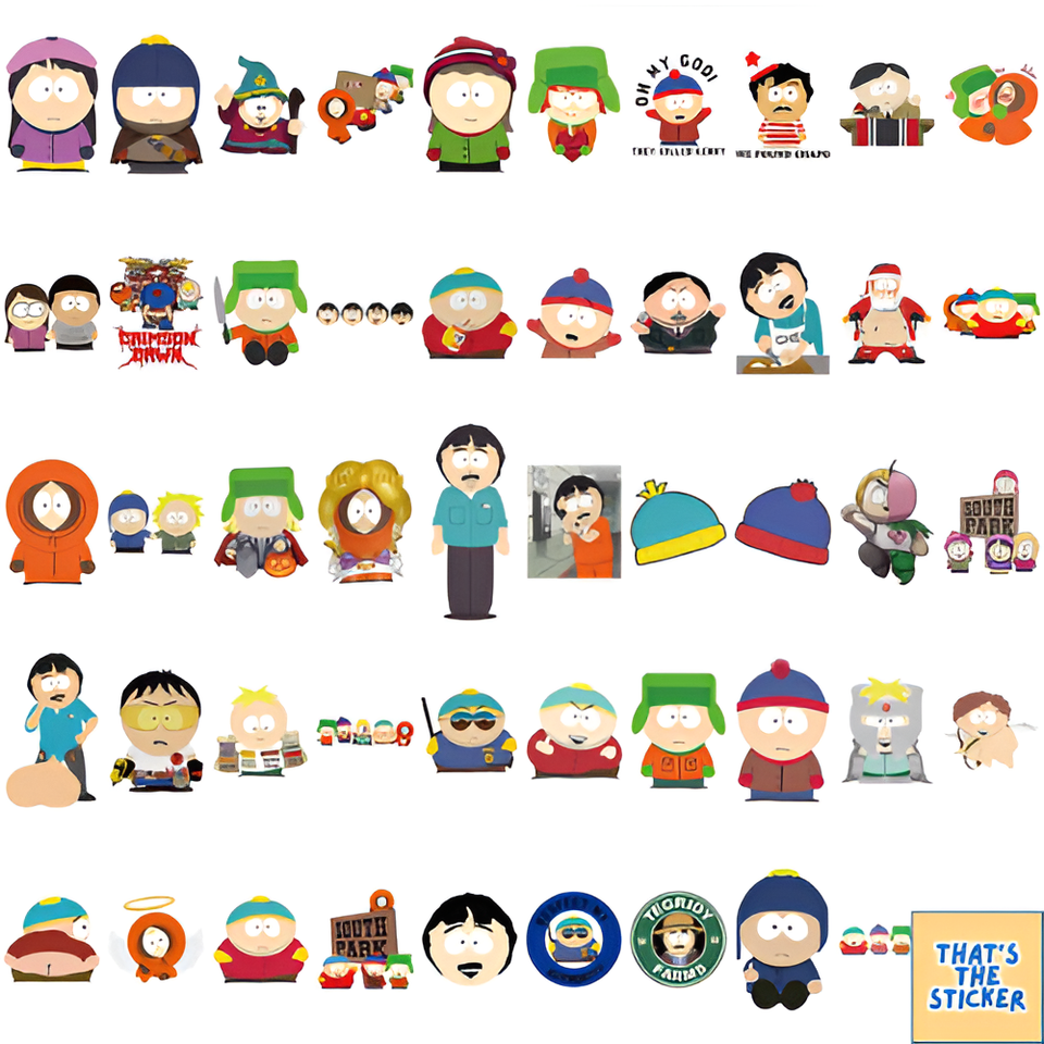 South Park Funny Cartoon Self Adhesive Stickers 10 Mystery Pack (C1-1 ...
