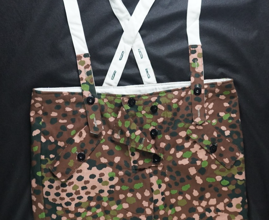 WW2 German Reversible Winter Trousers + Suspenders Dot Camo XL | eBay