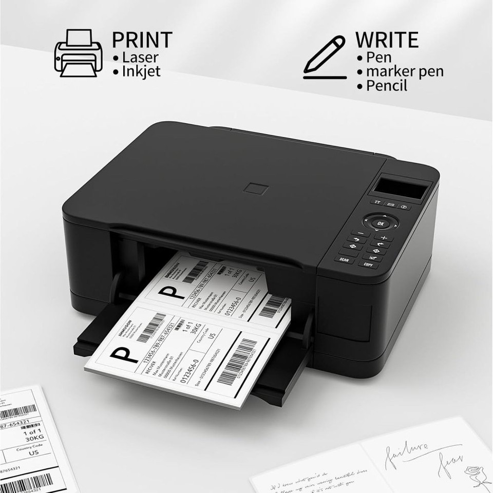 8.5"x5.5" Shipping Labels Self Adhesive 2 Per Sheet for Laser & Inkjet ...