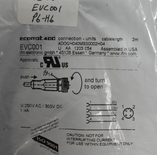 1PC IFM EFECTOR EVC001 CORDSET 5-PIN 2M Expedited Shipping | eBay