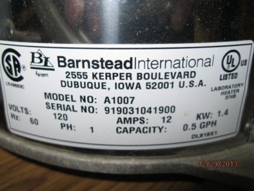 Barnstead A1007 Steam Water Still Generator Thermo Scientific | eBay