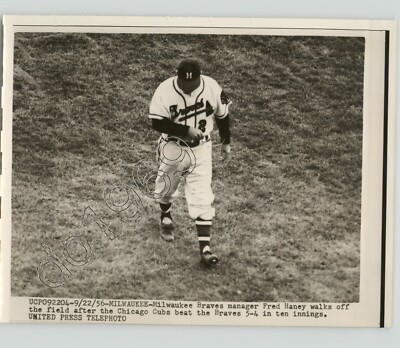 Baseball MILWAUKEE BRAVES Manager FRED HANEY Walks Off After Loss 1956 ...