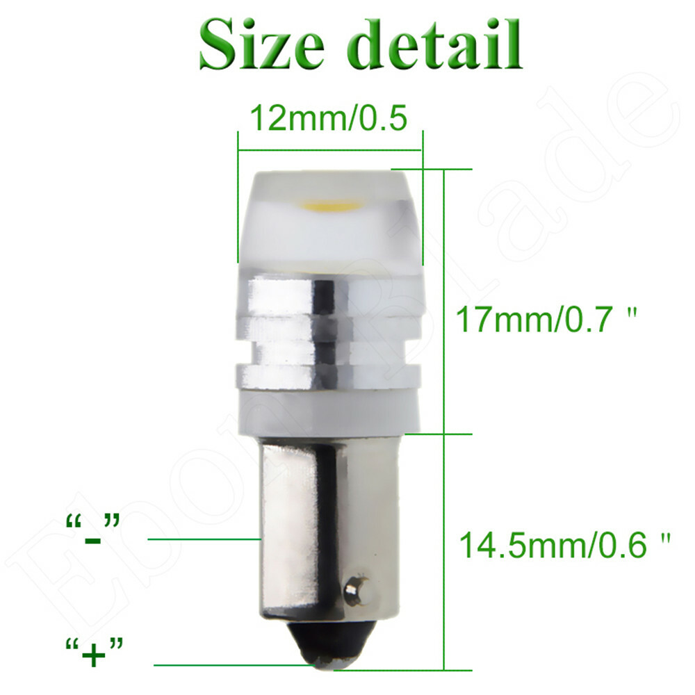 2Pcs 6V DC BAY9S H21W 120° Amber Yellow Orange COB 1W LED Light Bulb ...