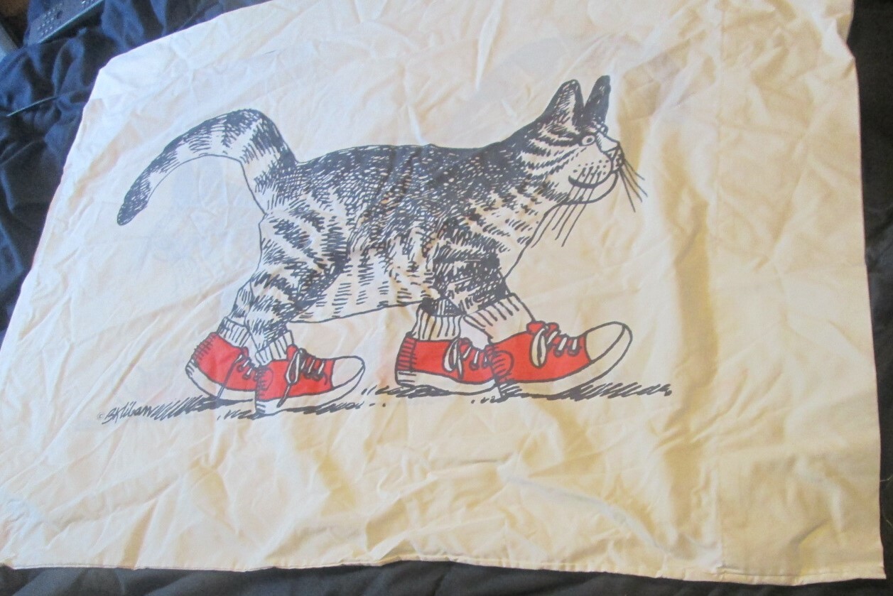 Vintage B KLIBAN CAT with red Sneakers set of 2 PILLOWCASES Pillow ...