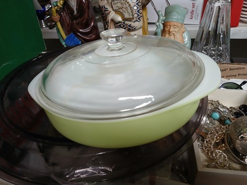 Pyrex 221 Round 8” Lime Green Cake Pie Casserole Pan Baking Dish ...
