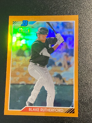 Blake Rutherford Orange Refractor 18/25 2020 Bowman Heritage Chrome ...