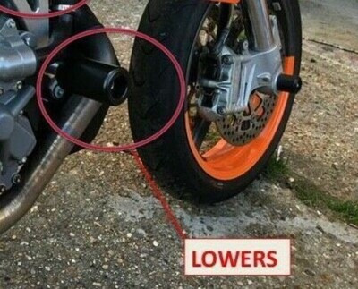 KTM 990 SUPERMOTO LOWERS CRASHPROTECTION PUCKS KNOBS OGGYS SLIDERS PADS ...