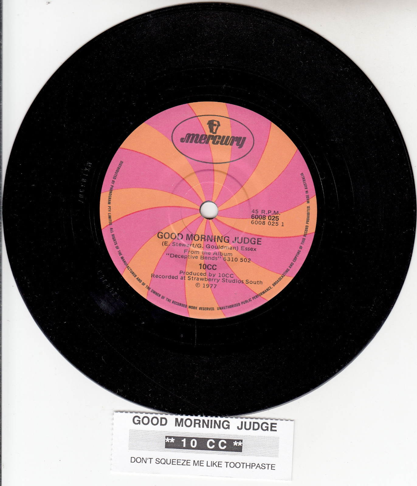 10CC Good Morning Judge 7" 45 rpm record 10 C.C. NEW + juke box title ...