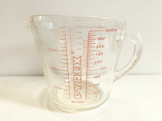 Vintage Glass PYREX 4 Cup / 32 Oz Measuring Cup 1 Quart D Handle 532 ...