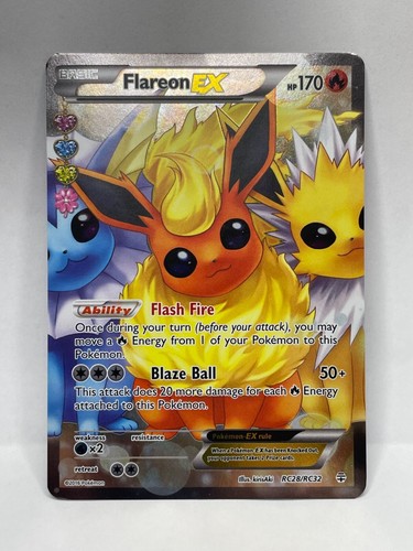 Pokemon TCG Generations: Radiant Collection Flareon EX RC28/RC32 Ultra ...