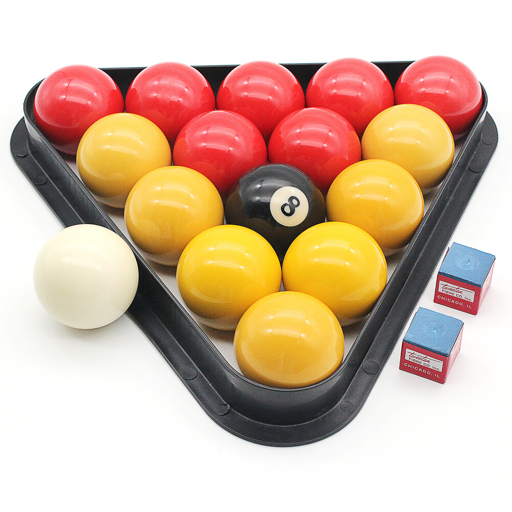 2" Full Size UK Regulation 16 Red and Yellow Pool Ball Set Tripod | eBay UK