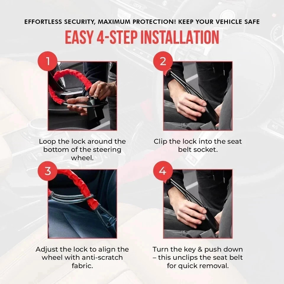 Steering Wheel Lock Titan Lock Car Accessories Anti-Theft Device High ...