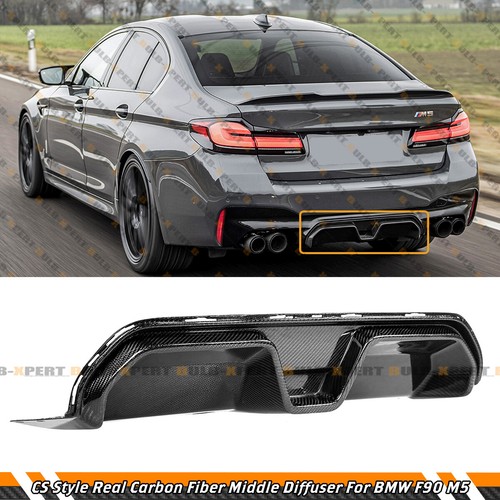 CS Style Real Carbon Fiber Center Rear Bumper Diffuser For 2018-2023 ...
