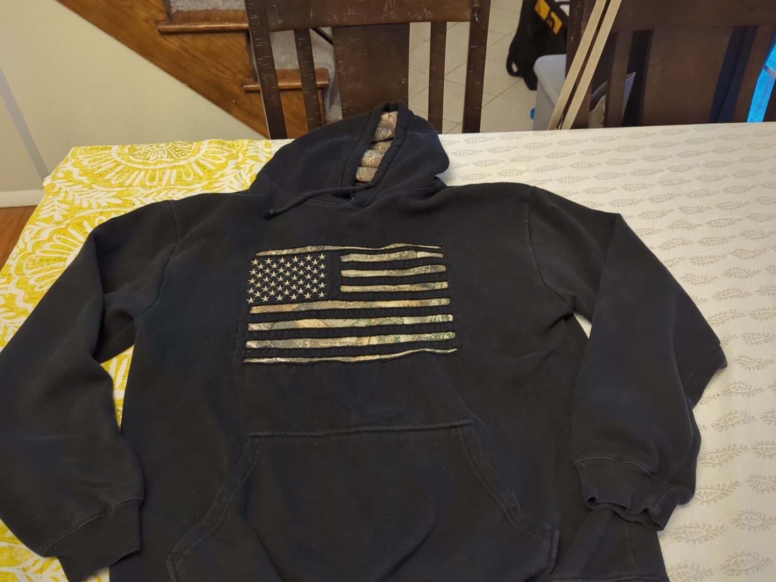 Buck Wear Men's XL American Flag Hoodie Hooded Sweatshirt Black Forest ...