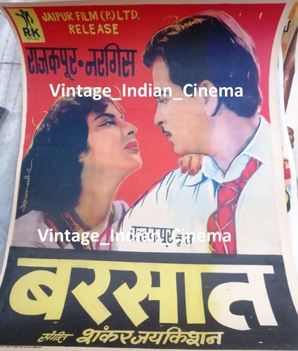 Barsaat 1949 Raj Kapoor Nargis indischer Bollywood Hindi Film seltenes ...