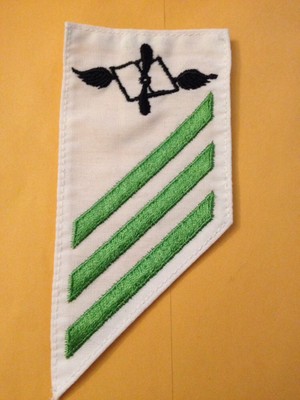 US NAVY RATING PATCH AZ AVIATION MAINTENANCE E-3 SUMMER WORKING WHITES ...