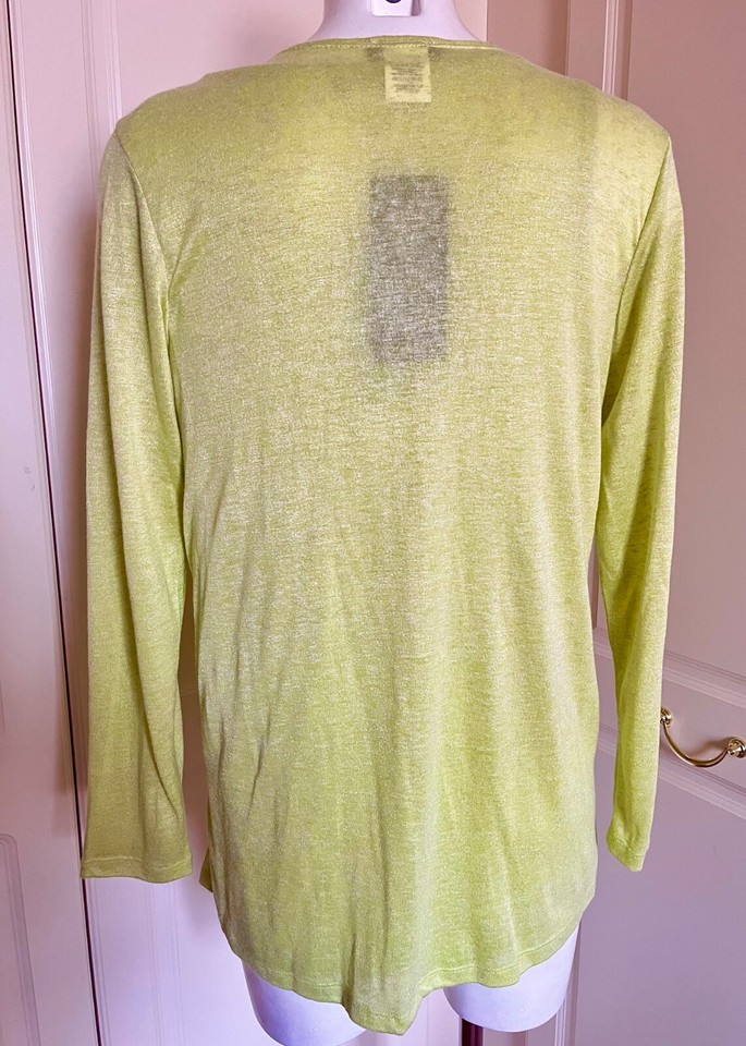 BNWT Kim&Co 2-piece vest & edge-to-edge cardigan set lemon-lime size M ...