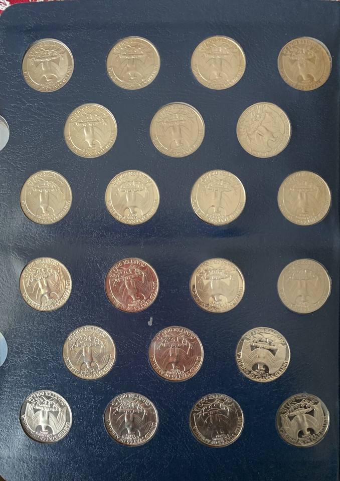 1932-1990 Washington Quarter Complete Collection, All 132 Coins, w/1932 ...