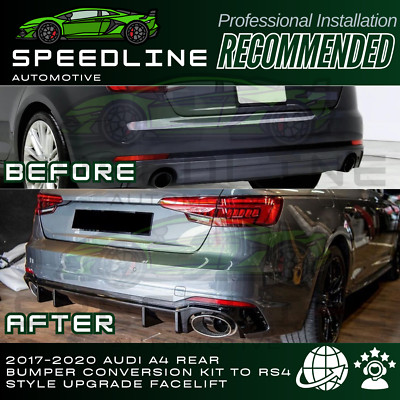 2017-2025 Audi A4 Rear Bumper Conversion Kit to RS4 Style Upgrade ...