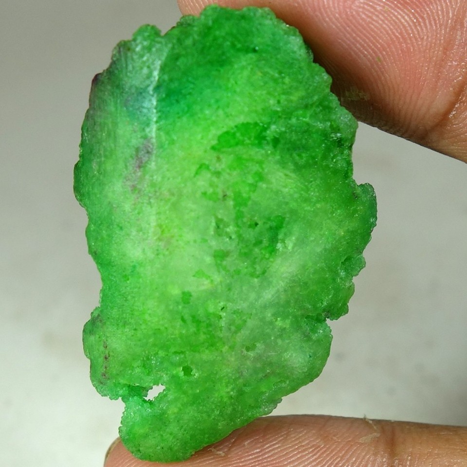 61.75Cts Amazing Green Color Crystal Druzy Fancy Cab Loose Gemstones ...
