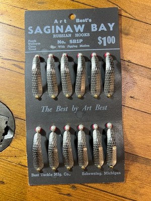 VTG FISHING TACKLE ART BEST'S RUSSIAN HOOK JIG SPOON LOT 12 DISPLAY ...