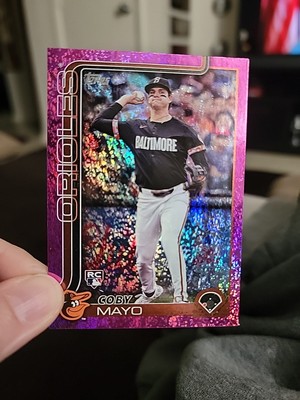 COBY MAYO 2025 Topps Series 1 PINK HOLO FOIL Rookie Card SP Orioles #20 ...