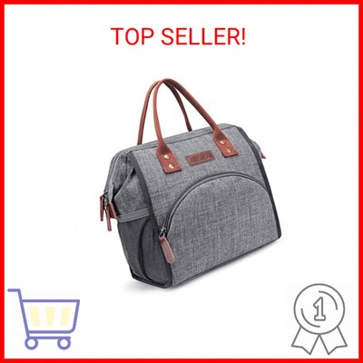 LOKASS Lunch Bag Women Insulated Lunch Box Wide-Open Lunch Tote Bag ...