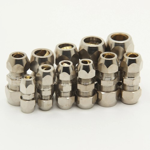Compression Ferrule Tube Pipe Fitting Nut Lock 4to16mm Brass Double ...