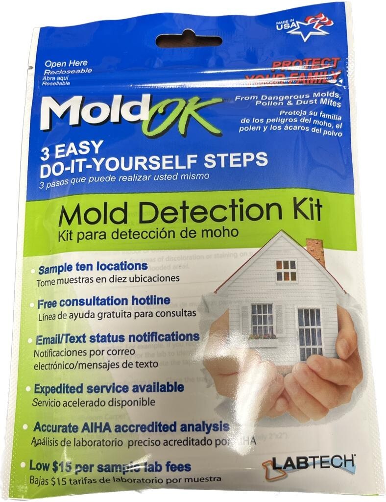 1 PIECE OF LABTECH MOLD OK MOLD DETECTION KIT NIP 3 EASY DO-IT-YOURSELF ...