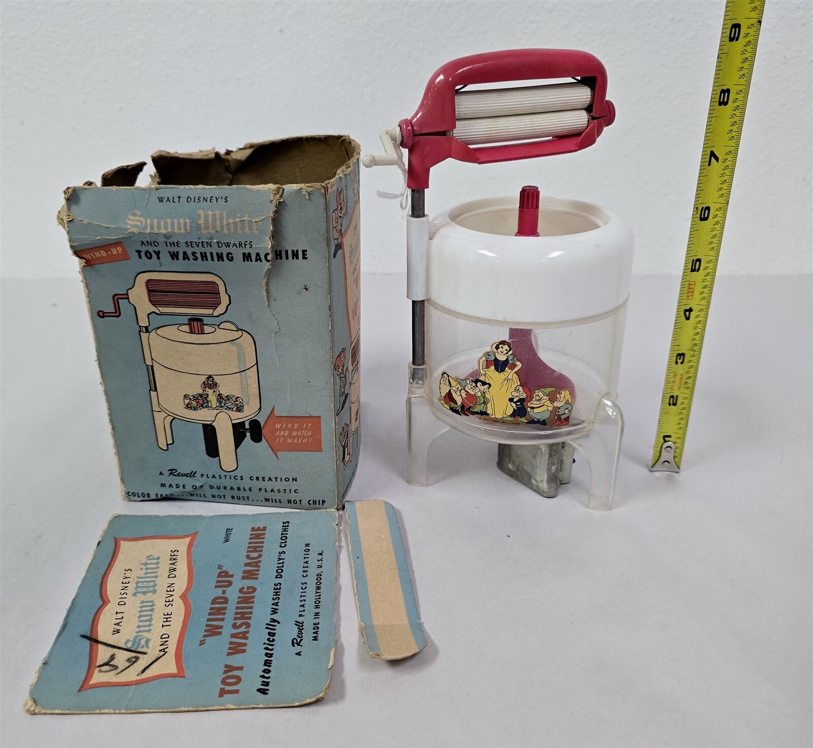 S-869 1950'S REVELL DISNEY SNOW WHITE & SEVEN DWARFS WIND UP WASHING ...