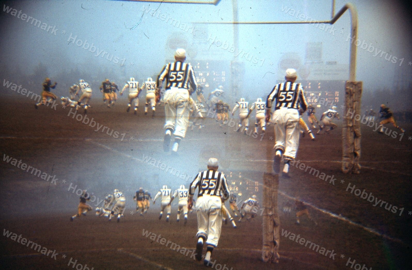 Triple Exposure PACKERS vs COLTS 1960s NFL FB Original 35mm Photo Slide ...