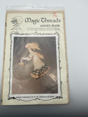 Vintage Magic Threads Angel Hair 23 " Cloth Doll Pattern Julie ...