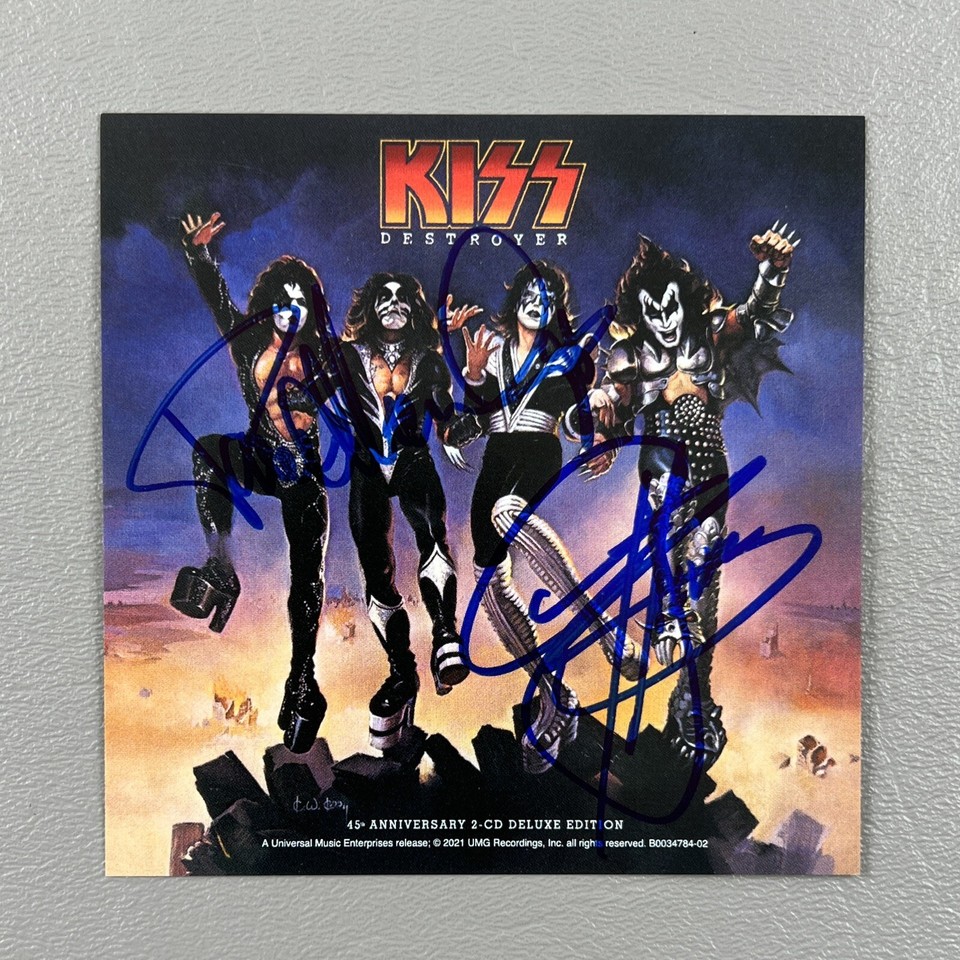 Kiss SIGNED Kiss Destroyer 45th Art Card GV936319 Gene Simmons Paul ...