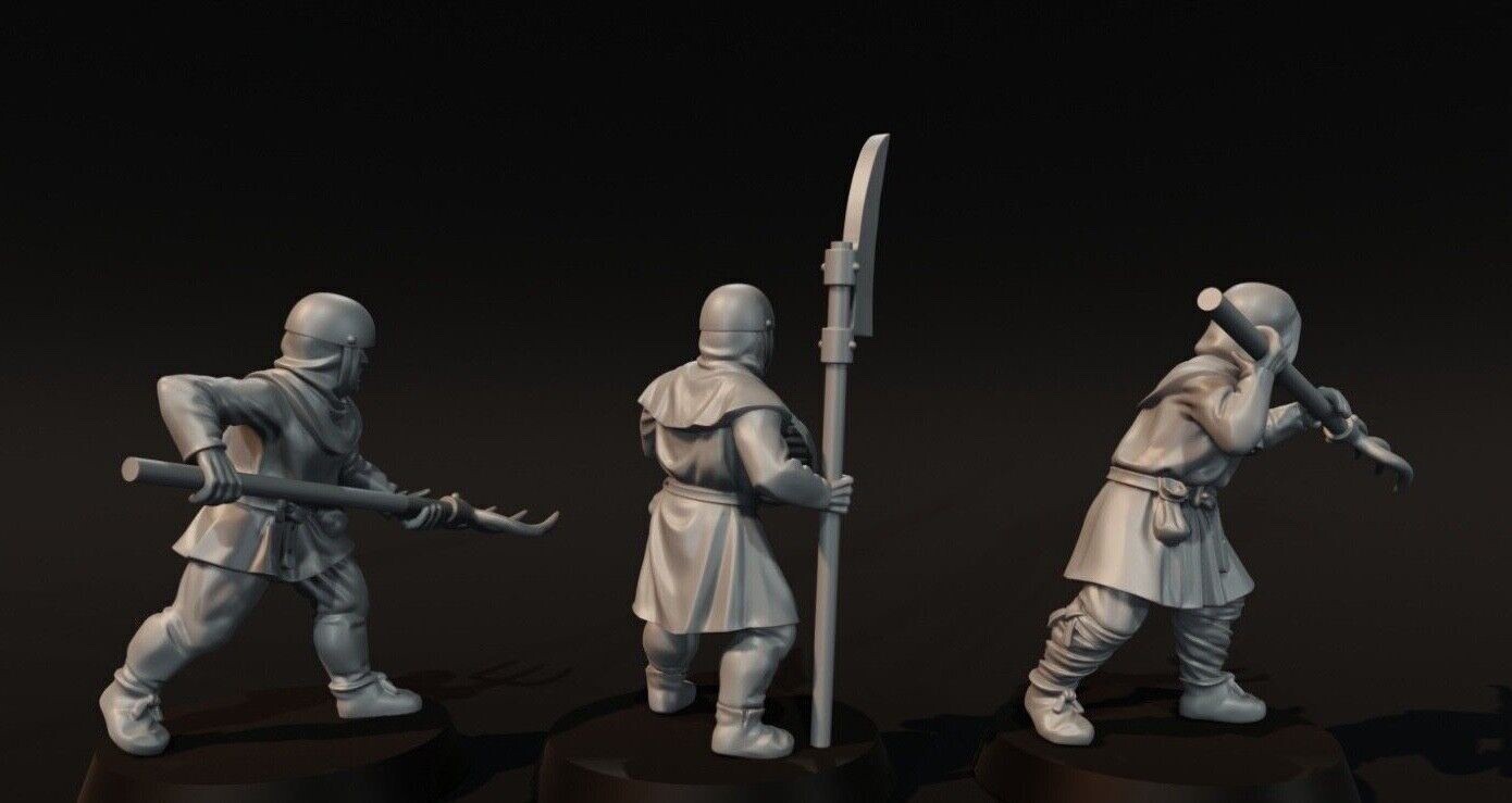 28mm Medieval Peasant Spearmen MESBG LoTR 28mm Wargames & Collectors ...