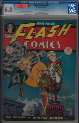 Flash # 65-CGC 6.0 FINE COPY- 1945 WWII COMIC JOE KUBERT CVR & ART | eBay