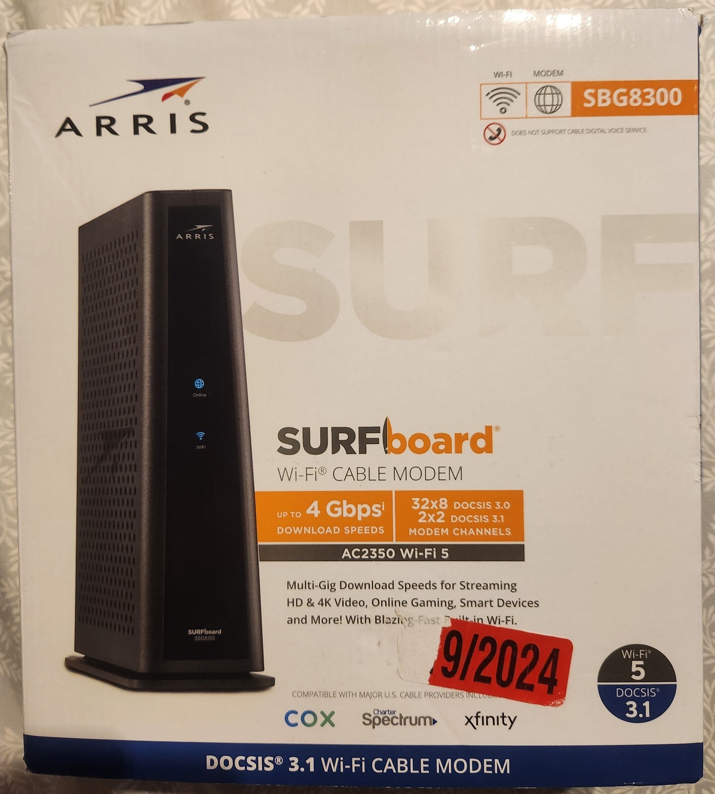 ARRIS SURFboard SBG8300 DOCSIS 3.1 Gigabit Cable Modem & Wi-Fi Router ...