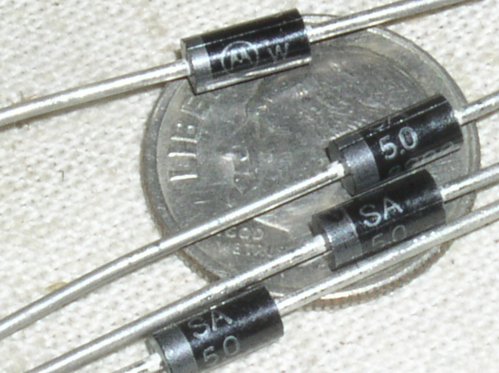 4 SA5.0 TRANSORB 5.0V- 6.4V TVS TRANSIENT PROTECTION ZENER DIODE DO ...