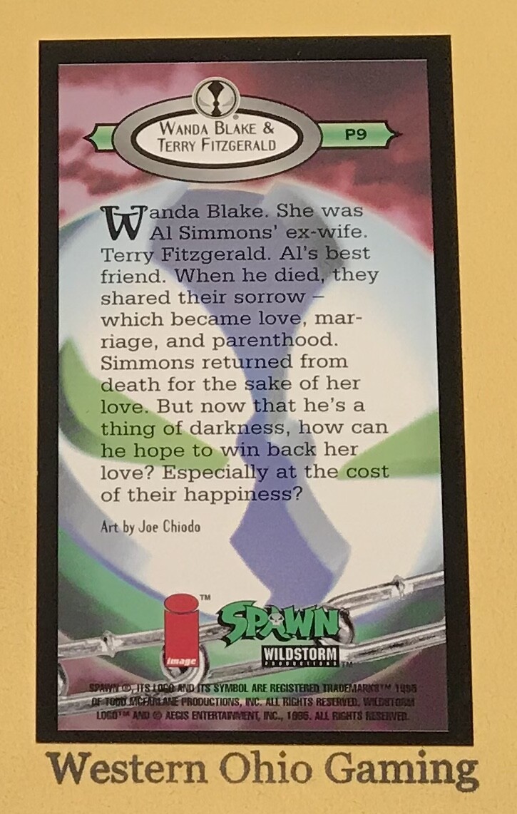 1995 Spawn Wanda Blake & Terry Fitzgerald #P9 Widevision Trading Card ...