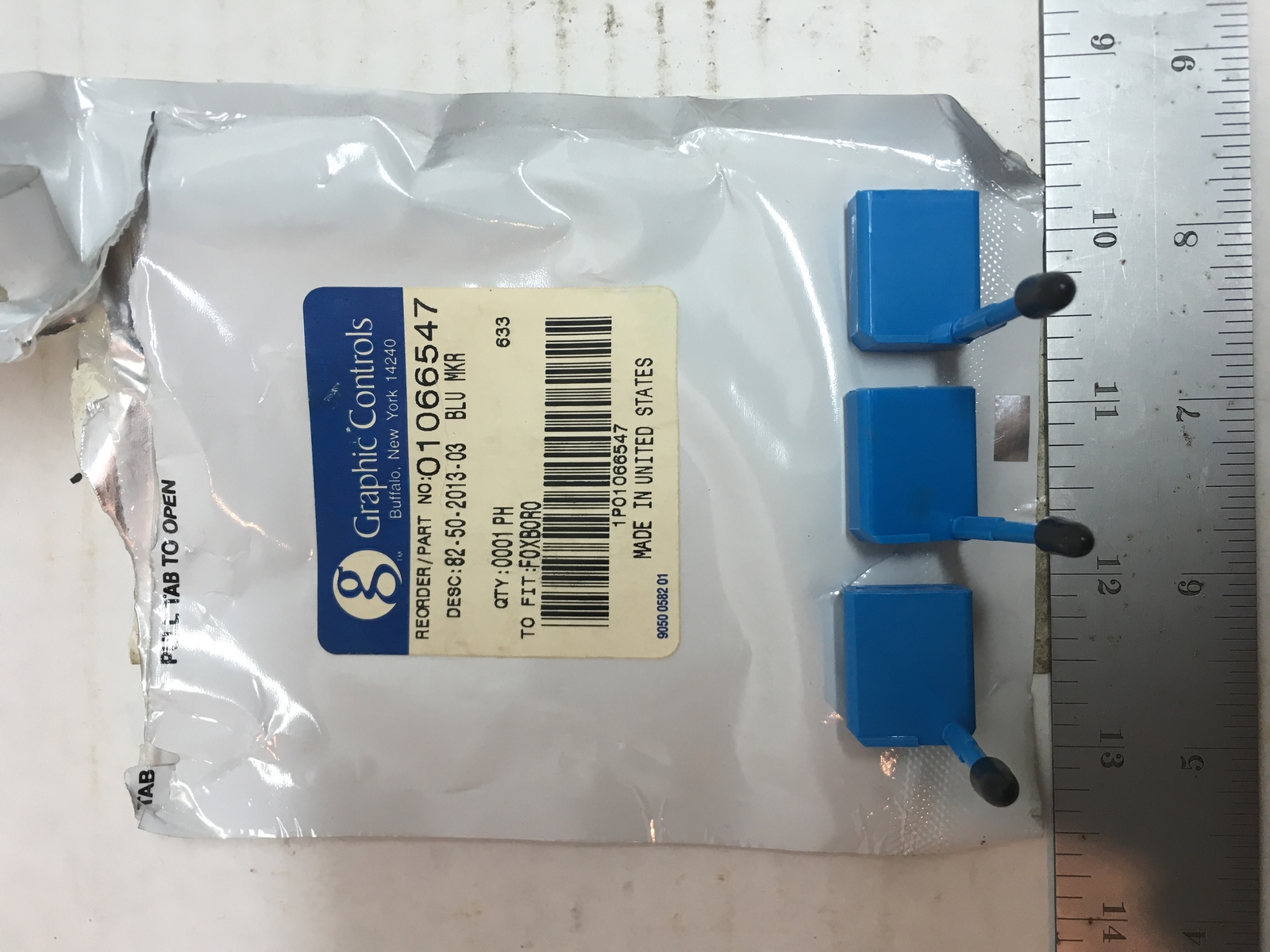 GRAPHICS CONTROLS FOXBORO FX 82-50-2013-03 BLU MKR 01066547 (LOT OF 15 ...