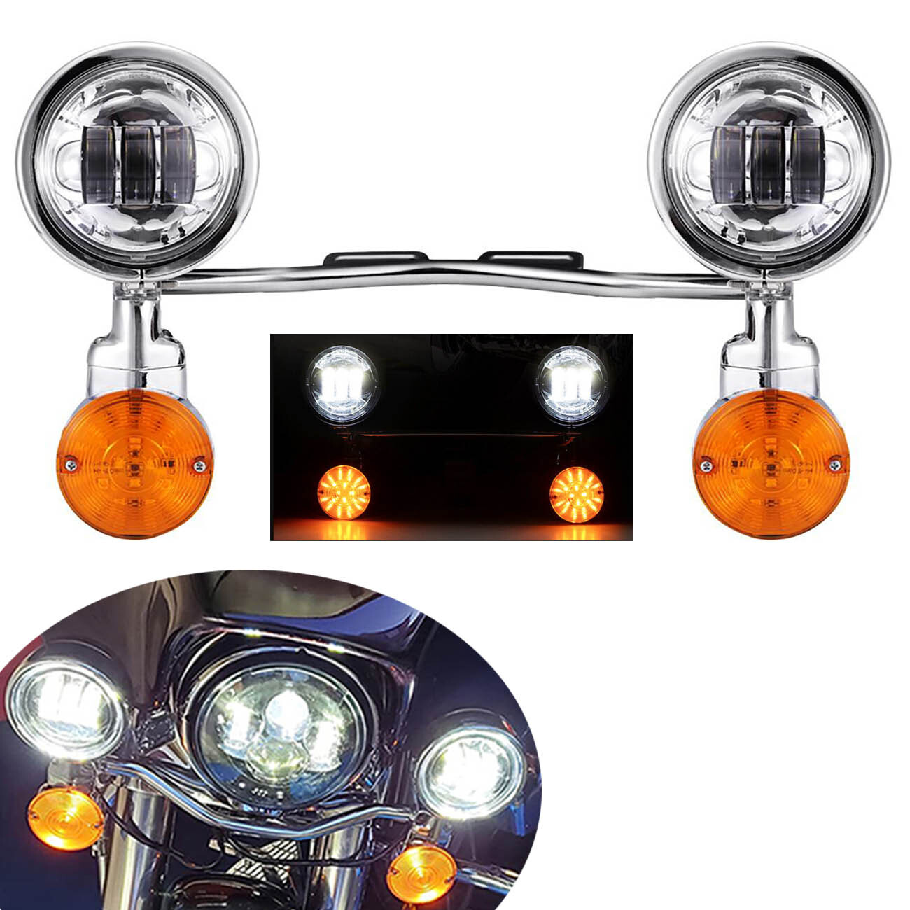 LED Passing Turn Signals Light Bar For Harley Heritage Softail Classic ...
