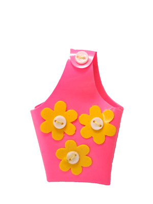 Vintage Skipper Fancy Pants Tote Purse #1738 Hot Pink Daisies VGC | eBay