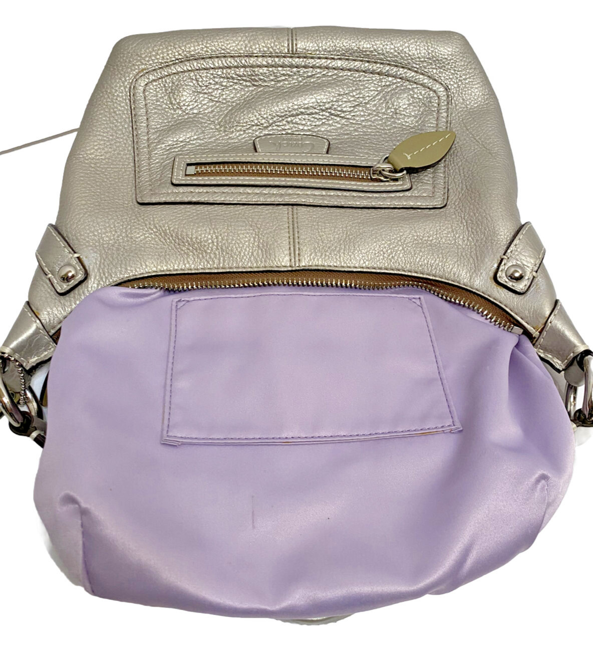 Coach Penelope SMALL HOBO METALLIC SILVER Pebbled Lea… - Gem