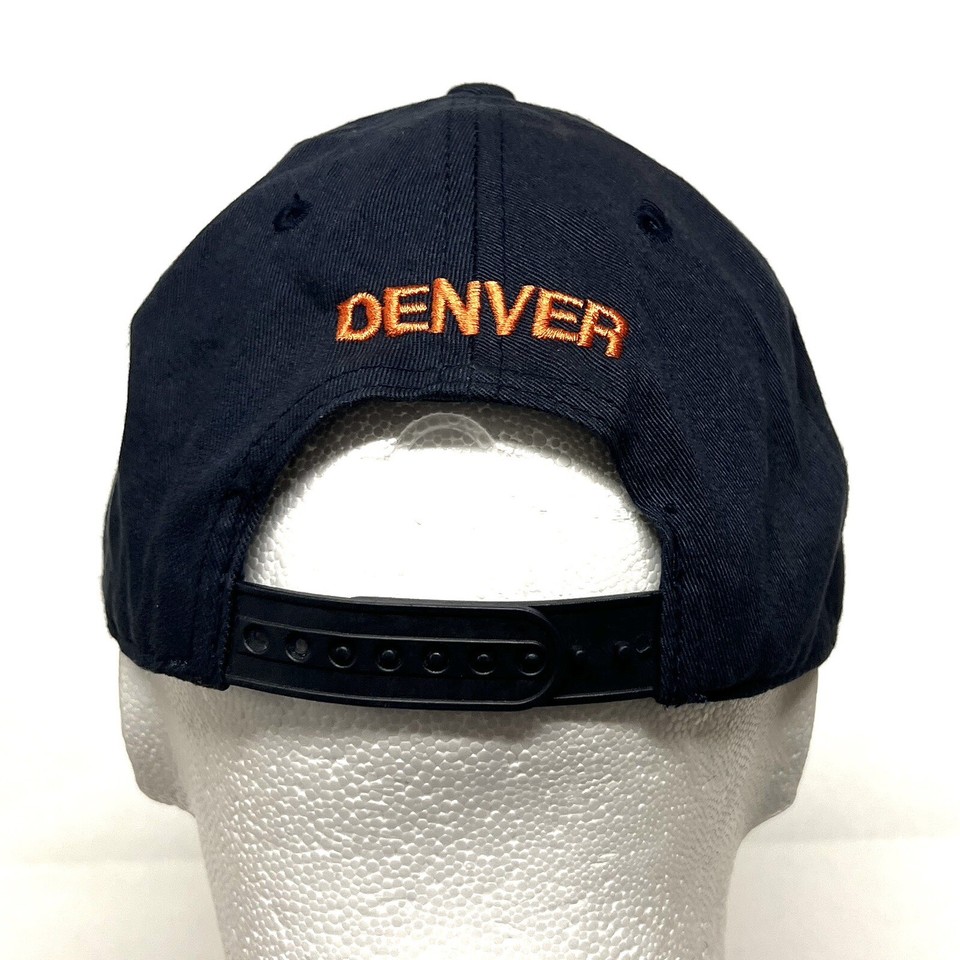 CityHunter USA Hat Denver Dark Navy Embroidered Orange Lettering Cap ...