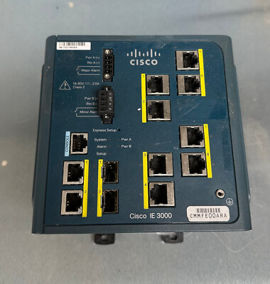 Cisco IE-3000-8TC-E Industrial Ethernet 3000 Series Switch, 8x 10 ...