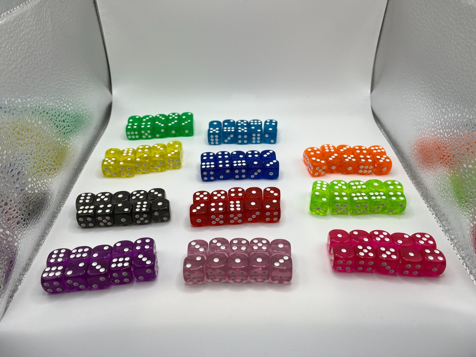 110 Pack OF COLORFUL DICE GREAT FOR GAMES AT HOME AND TEACHING IN THE ...