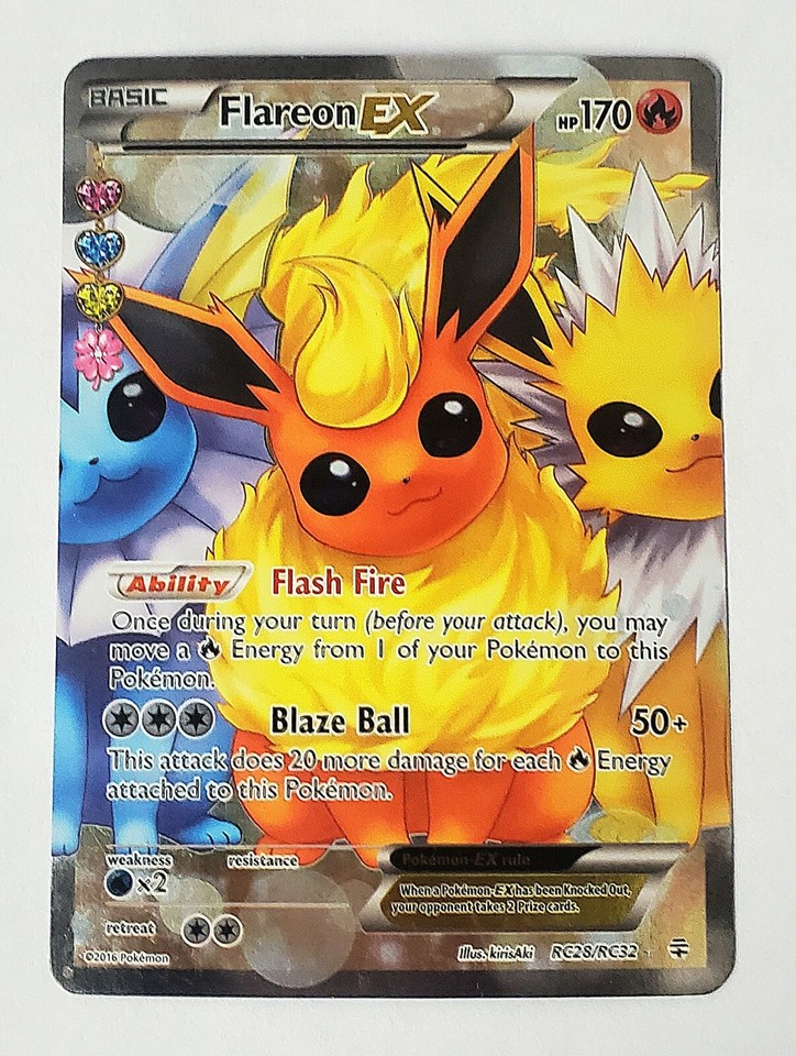 Flareon EX - RC28/RC32 - Pokemon Generations Radiant Collection Card NM ...