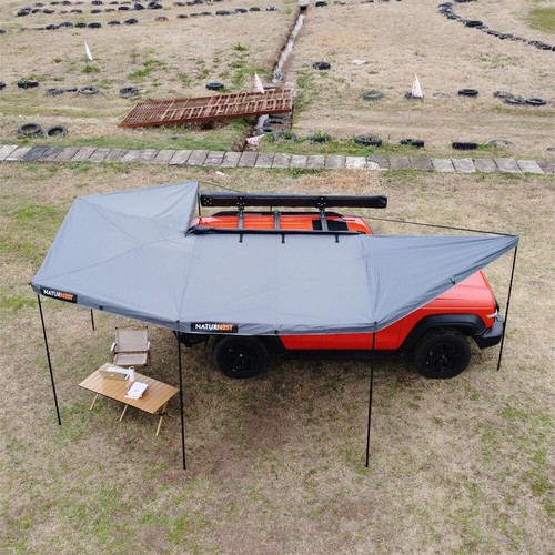 270 Degree Car Awning with LED Strip&Support Column & Waterproof & UV ...