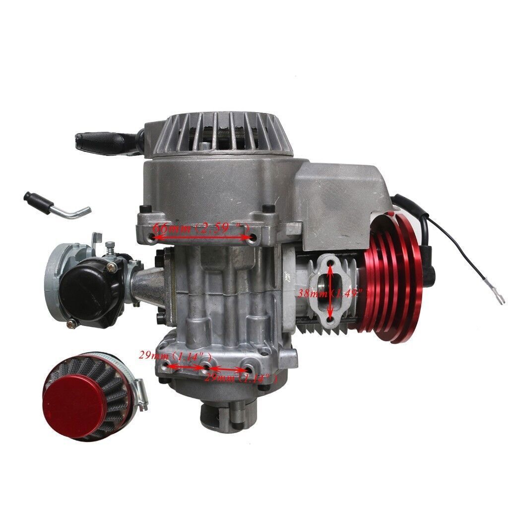 Racing 2 Stroke 50cc Engine Motor 25H 6T for Pocket Quad Scooter ATV ...