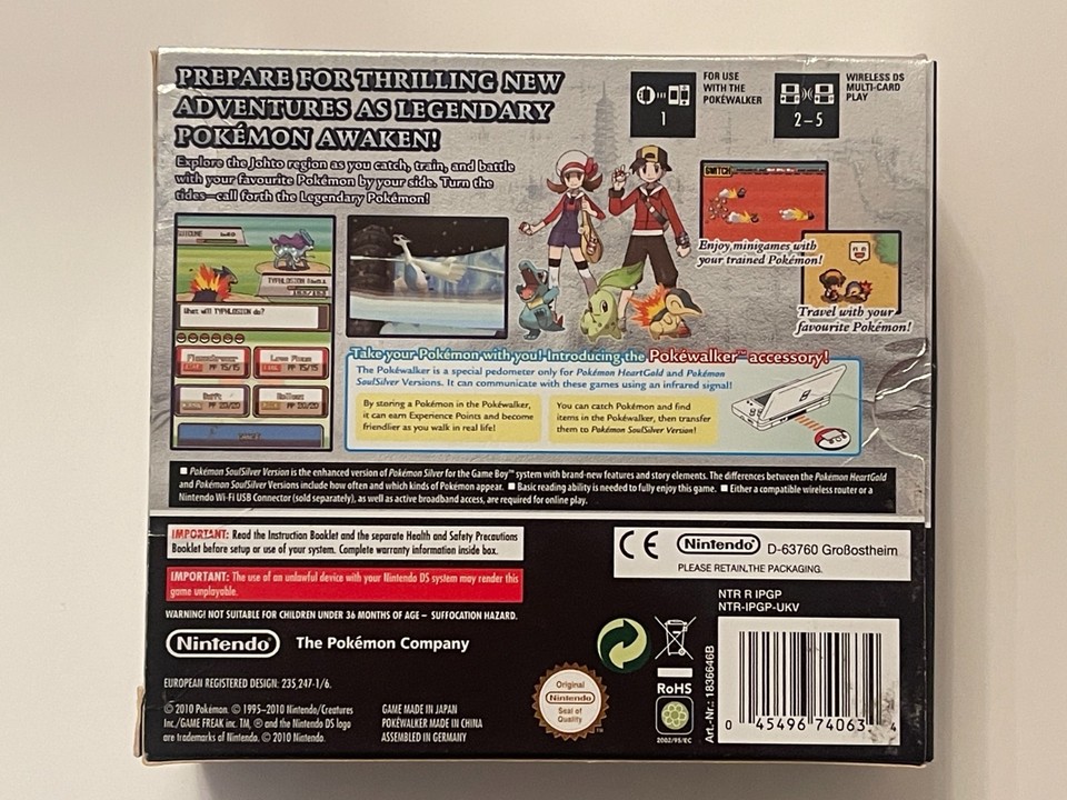 Nintendo DS - Pokemon Soul Silver - Big BOX & Manual Only PAL Genuine ...
