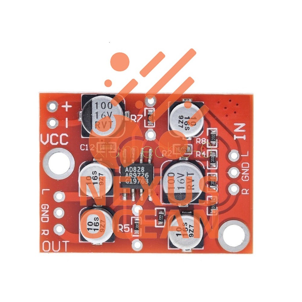 AD828 DC 5V-15V 12V Stereo Preamp Power Amplifier Board Preamplifier ...